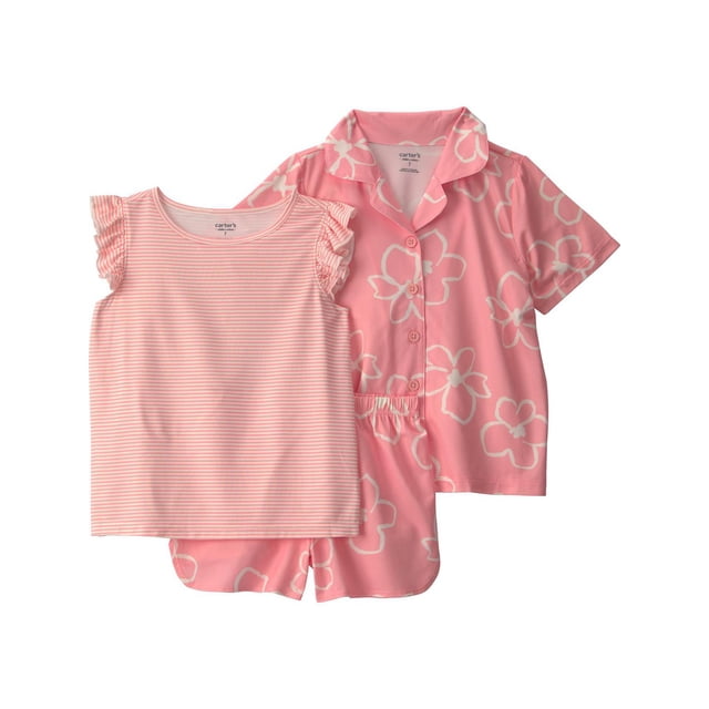 Carter's Child of Mine Girls 3-Piece Pajama Set - Peach Floral - Walmart.ca