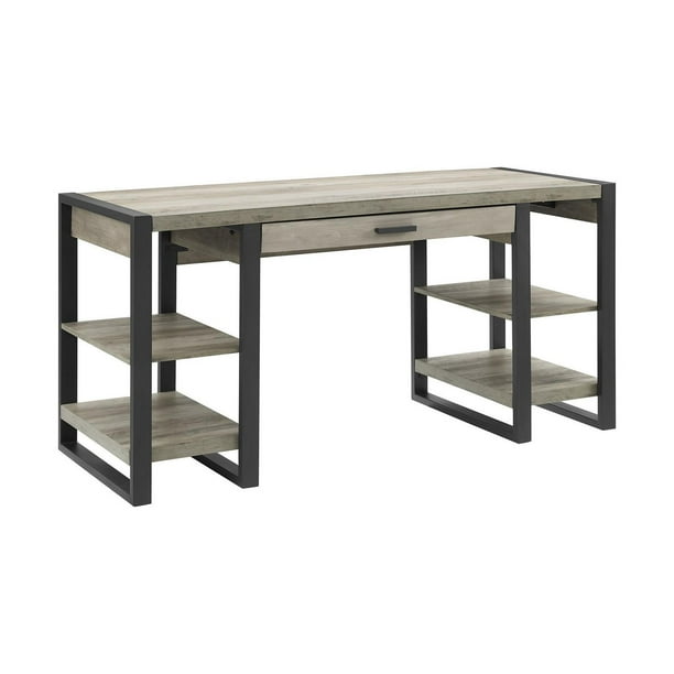 60" Wood Computer Desk - Grey Wash - Walmart.ca