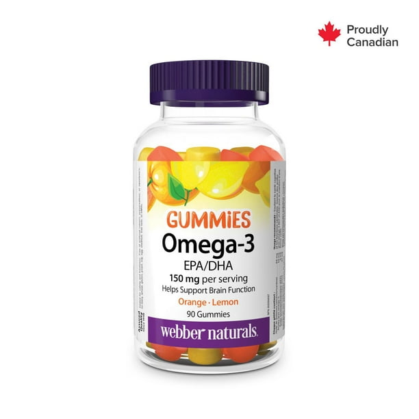 Webber Naturals® Omega-3 EPA/DHA Orange · Lemon, 90 GUMMIES - Walmart.ca