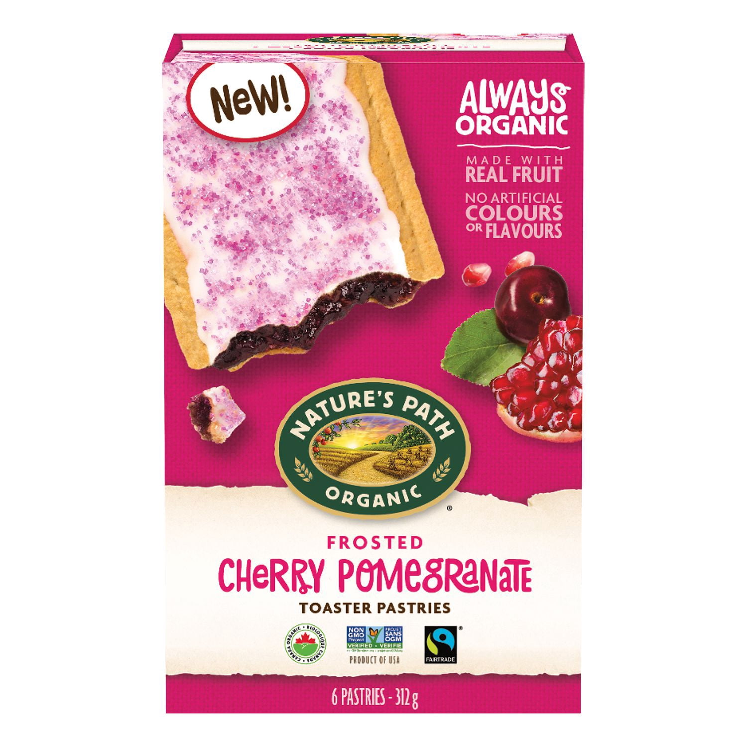 Nature's Path Organic Cherry Pomegranate Frosted Toaster Pastries 312g ...