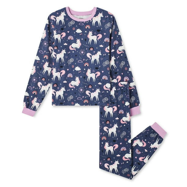 George Girls' Flannel Pajamas 2-Piece Set - Walmart.ca