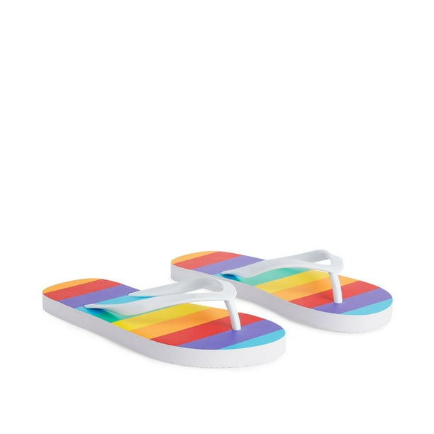 Time and Tru Women's Rainbow Flip Flops - Walmart.ca