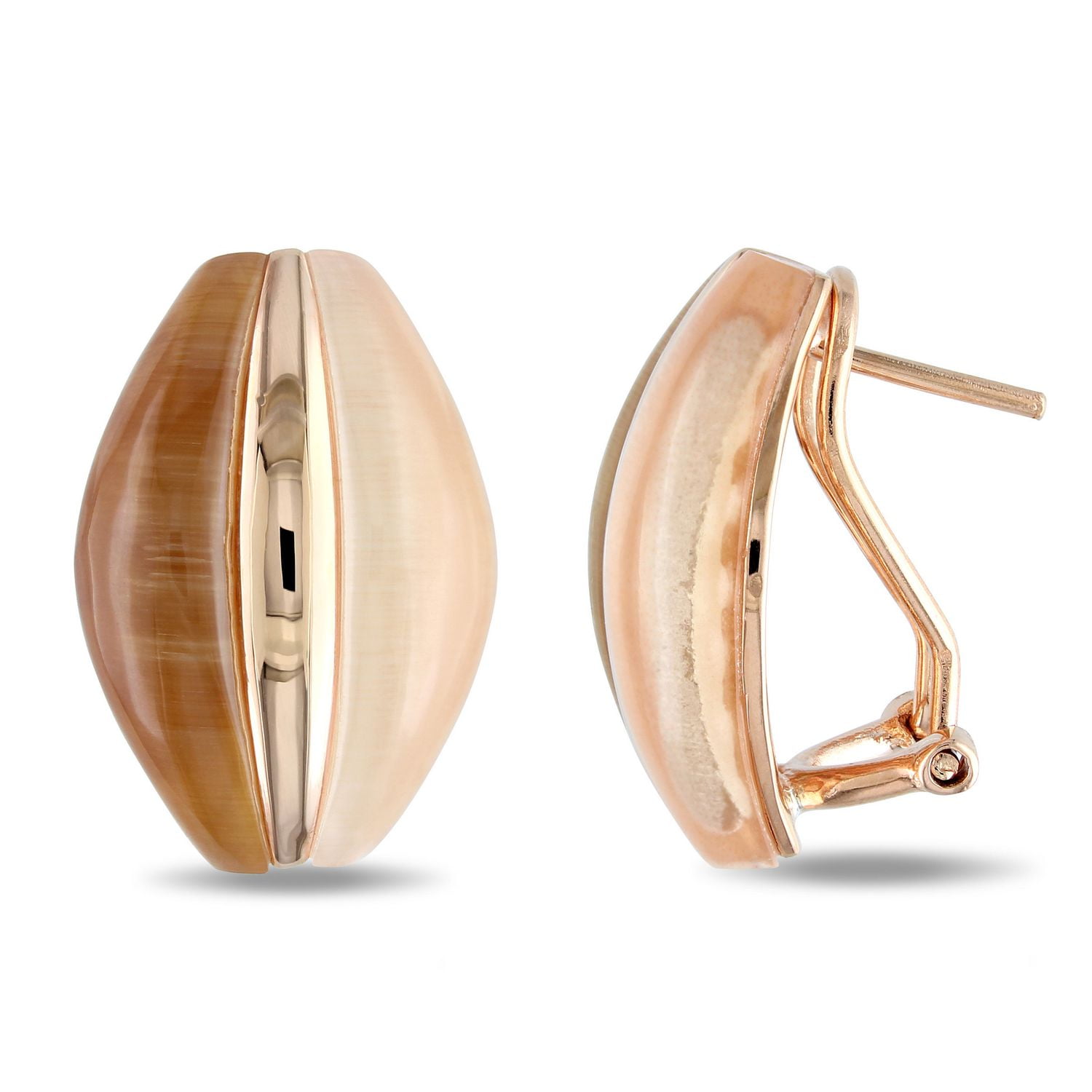 Click here for Tangelo Simulated Champagne Cat Eye Rose-Plated St... prices