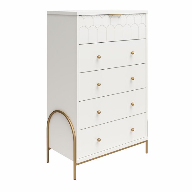 CosmoLiving Anastasia 5 Drawer Dresser, White - Walmart.ca