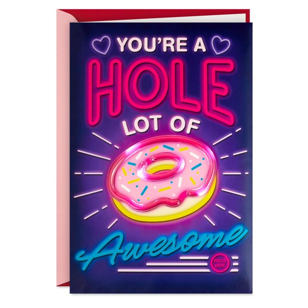 Hallmark Musical Valentines Day Card (Donut Neon Sign, Plays Oh Yeah ...