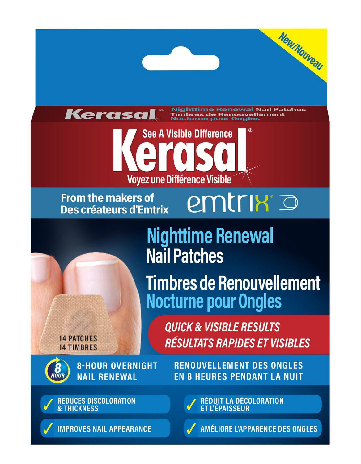 Kerasal Timbres de Renouvellement Nocturne pour Ongles 14 Timbres ...