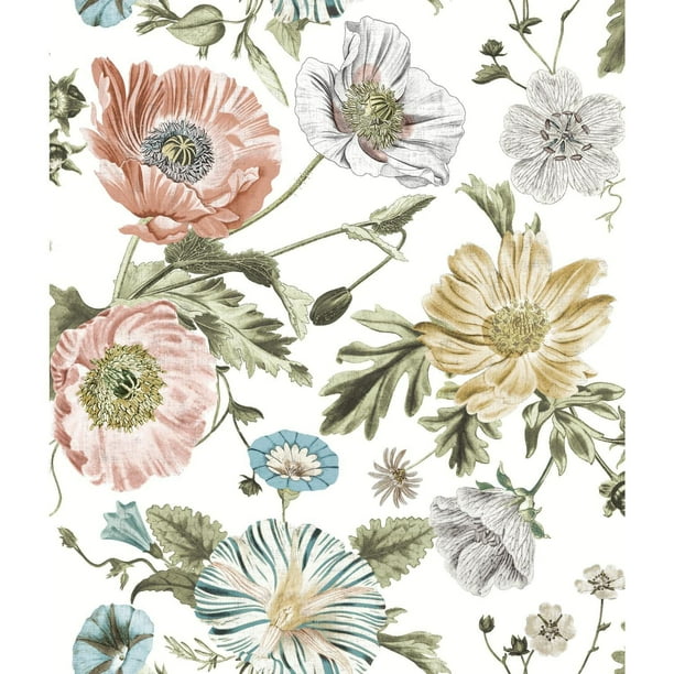 RoomMates Vintage Poppy Peel and Stick Wallpaper - Walmart.ca