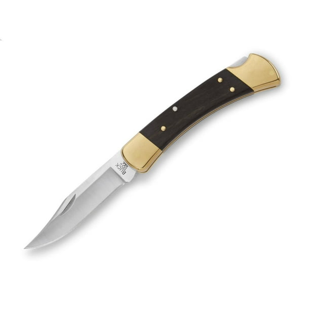 Buck 110 Folding Hunter® Knife with Genuine Ebony Handle, Brass ...