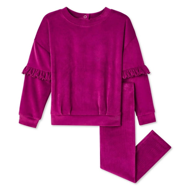 George Toddler Girls' Ruffle Velour 2-Piece Set - Walmart.ca