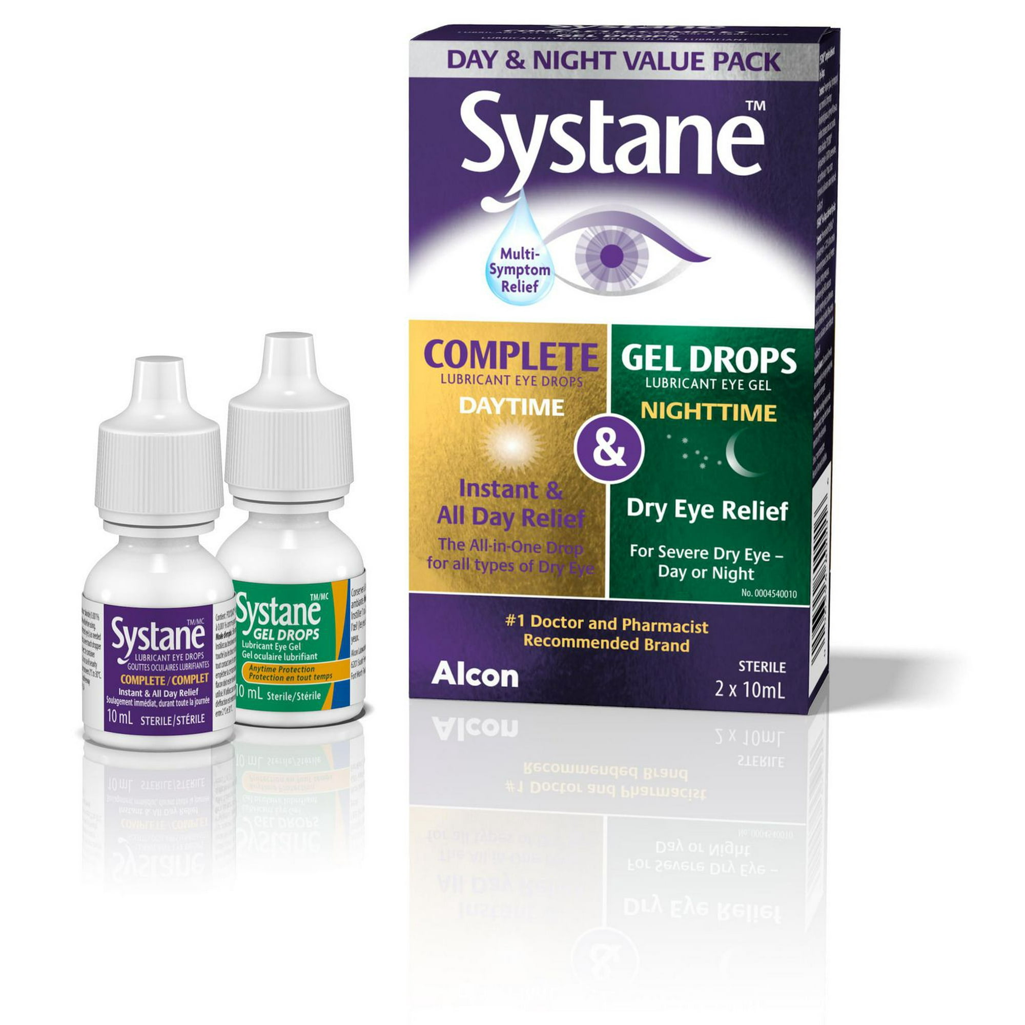 SYSTANE® Day & Night, Lubricant Eye Drops, Eye Drops For Dry Eyes, 2 x ...