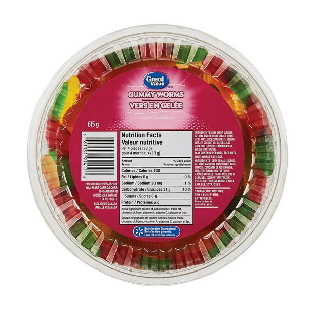 Great Value Gummy Worms Candy, 615 g - Walmart.ca