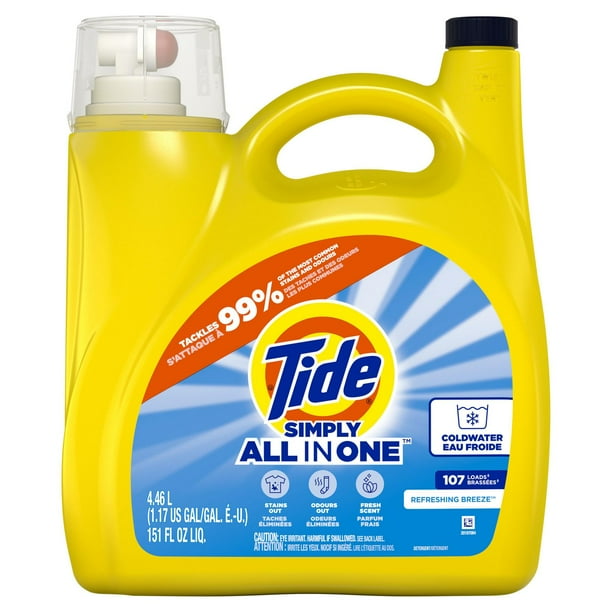 Tide Simply Liquid Laundry Detergent, Refreshing Breeze, 4.46L - Walmart.ca