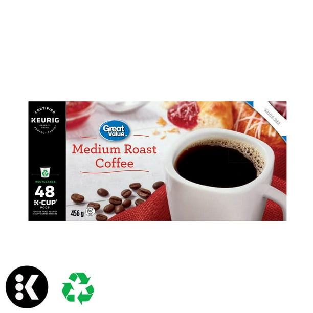 Great Value Medium Roast K-Cup Coffee, 48 x 456 g - Walmart.ca