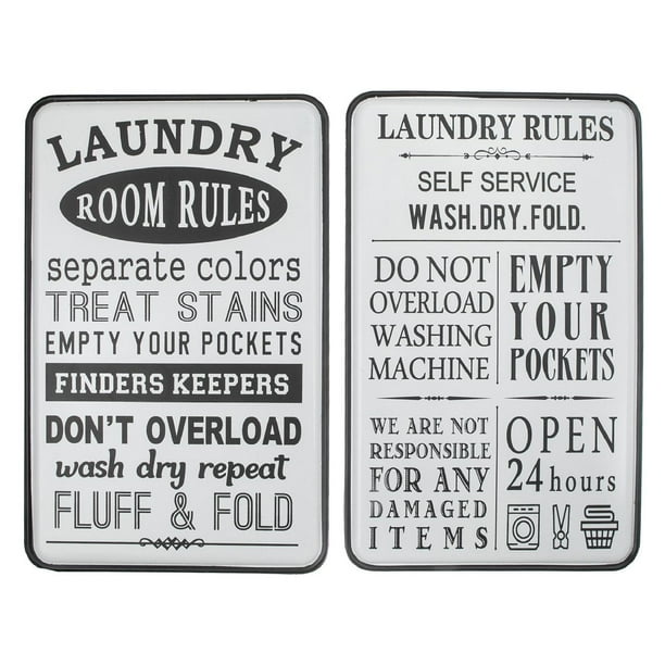 Metal Wall Sign (Laundry Rules) (Asstd) - Set of 2 - Walmart.ca