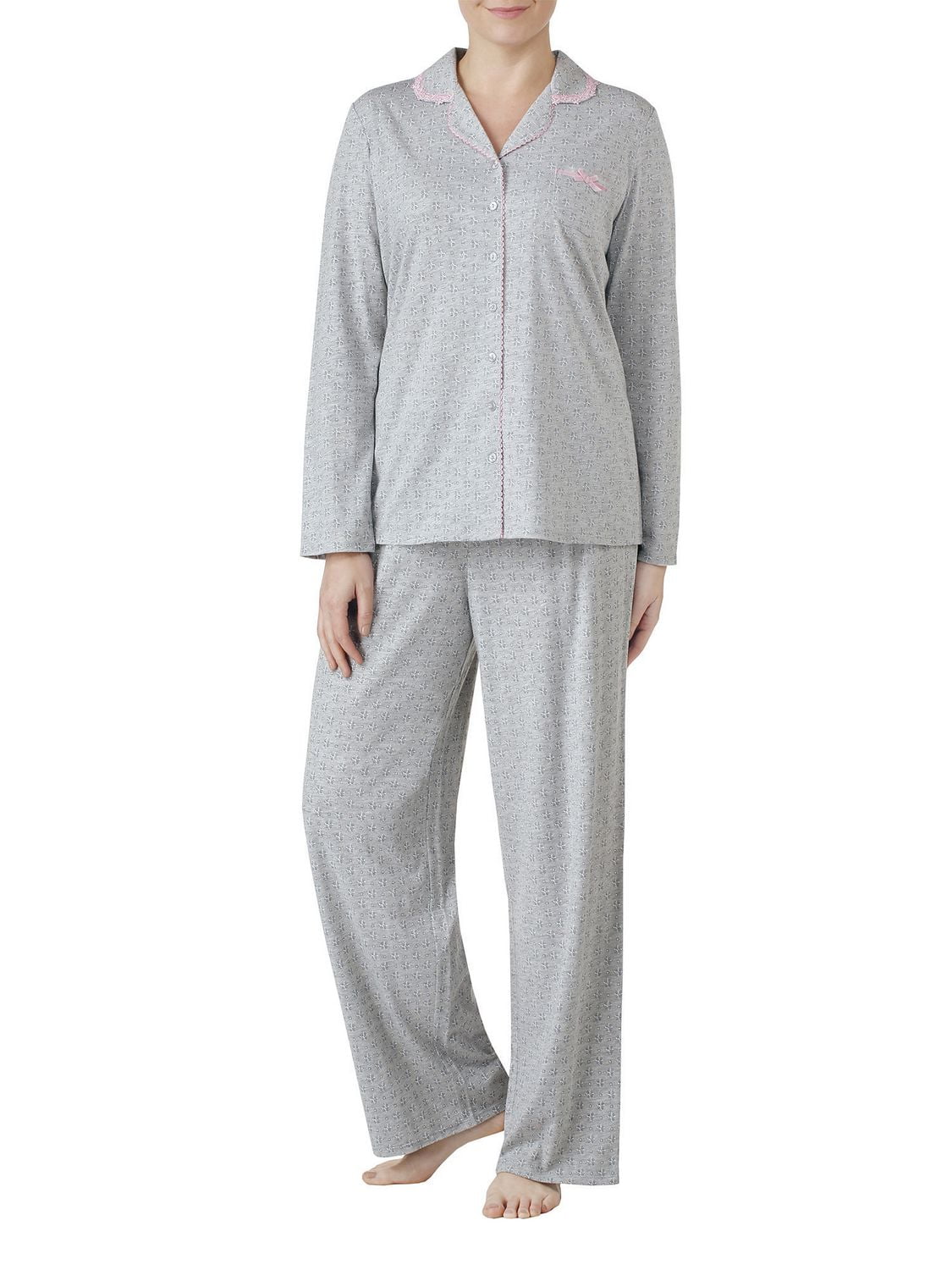 George Women's Long Sleeve Notch Collar Pyjama Set | Walmart Canada
