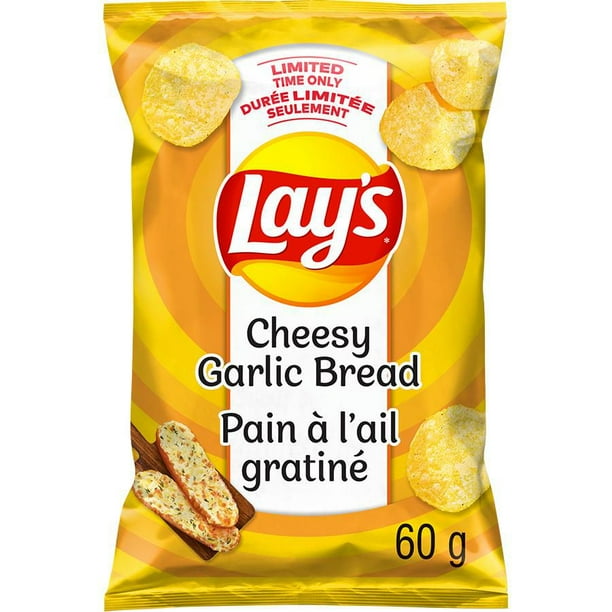 Lay's Cheesy Garlic Bread Flavoured Potato Chips - Walmart.ca