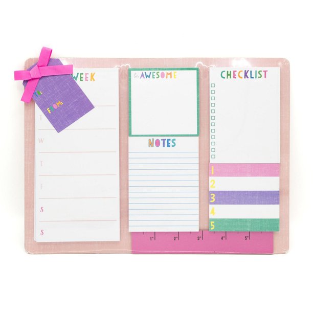 Assorted List Pads with paper ruler and folder, Pastel Color - Walmart.ca
