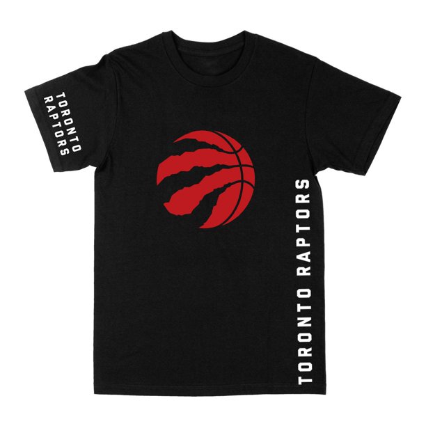 Men's NBA Toronto Raptors Red Ball Logo Short Sleeve Black T-Shirt ...