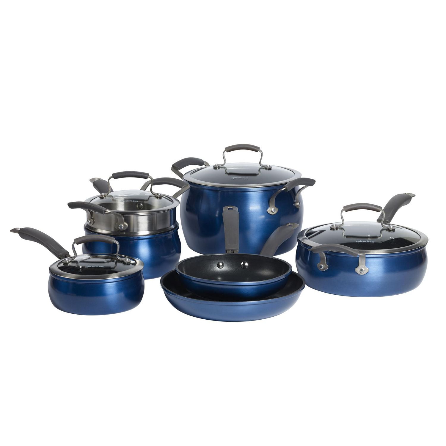 Epicurious 11Pc Aluminum Cookware Set Blue | Walmart Canada