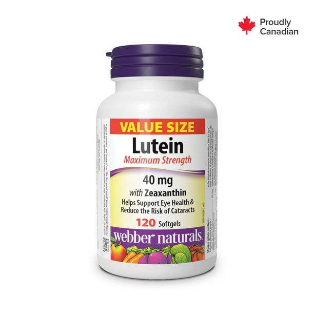 Webber Naturals Lutein with Zeaxanthin Maximum Strength 40 mg, 120 ...