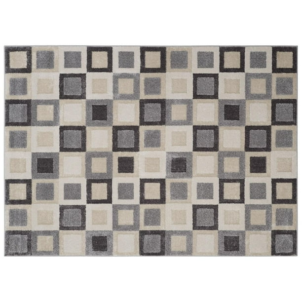 hometrends Earth Tones Geometric Synthetic Area Rug, 5'3" x 7', durable ...