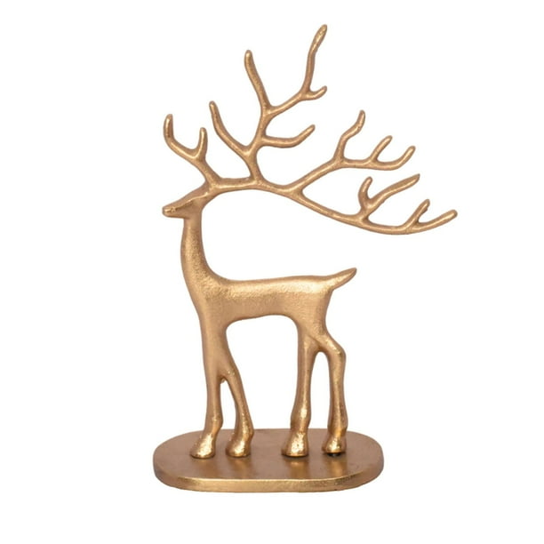 Holiday Time Metal Casted Gold finish Reindeer Décor, 10 inch, Metal ...
