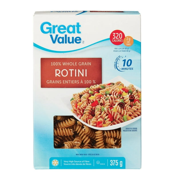 Great Value Whole Grain Rotini Pasta - Walmart.ca