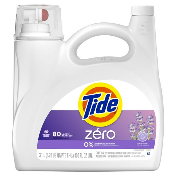 Tide Zero Liquid Laundry Detergent, Soft Lavender Scent, CleanScent ...