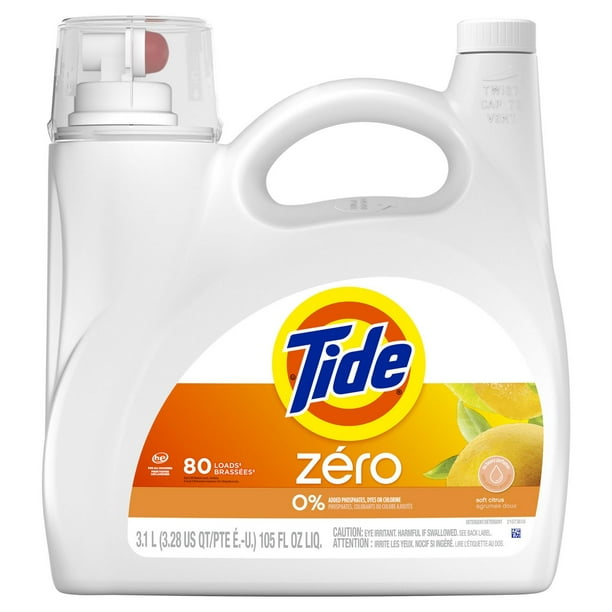 Tide Zero Liquid Laundry Detergent, Soft Citrus Scent, CleanScent Technology, 3.1L - Walmart.ca