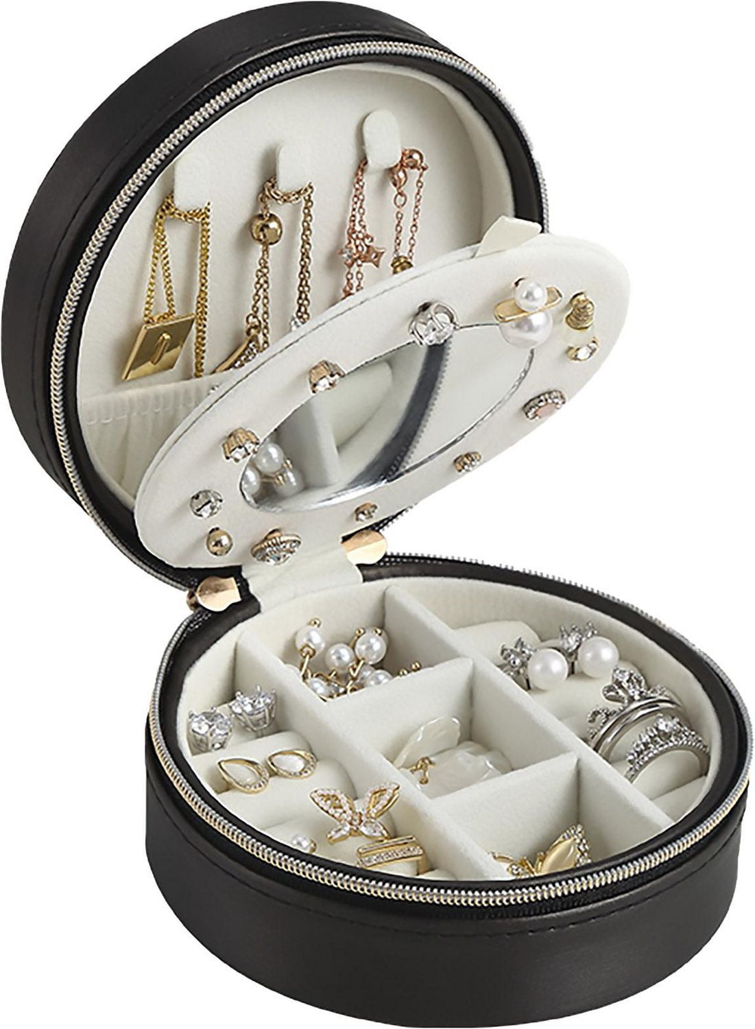 Click here for Small Portable Zipper Travel Jewelry Box One Size prices