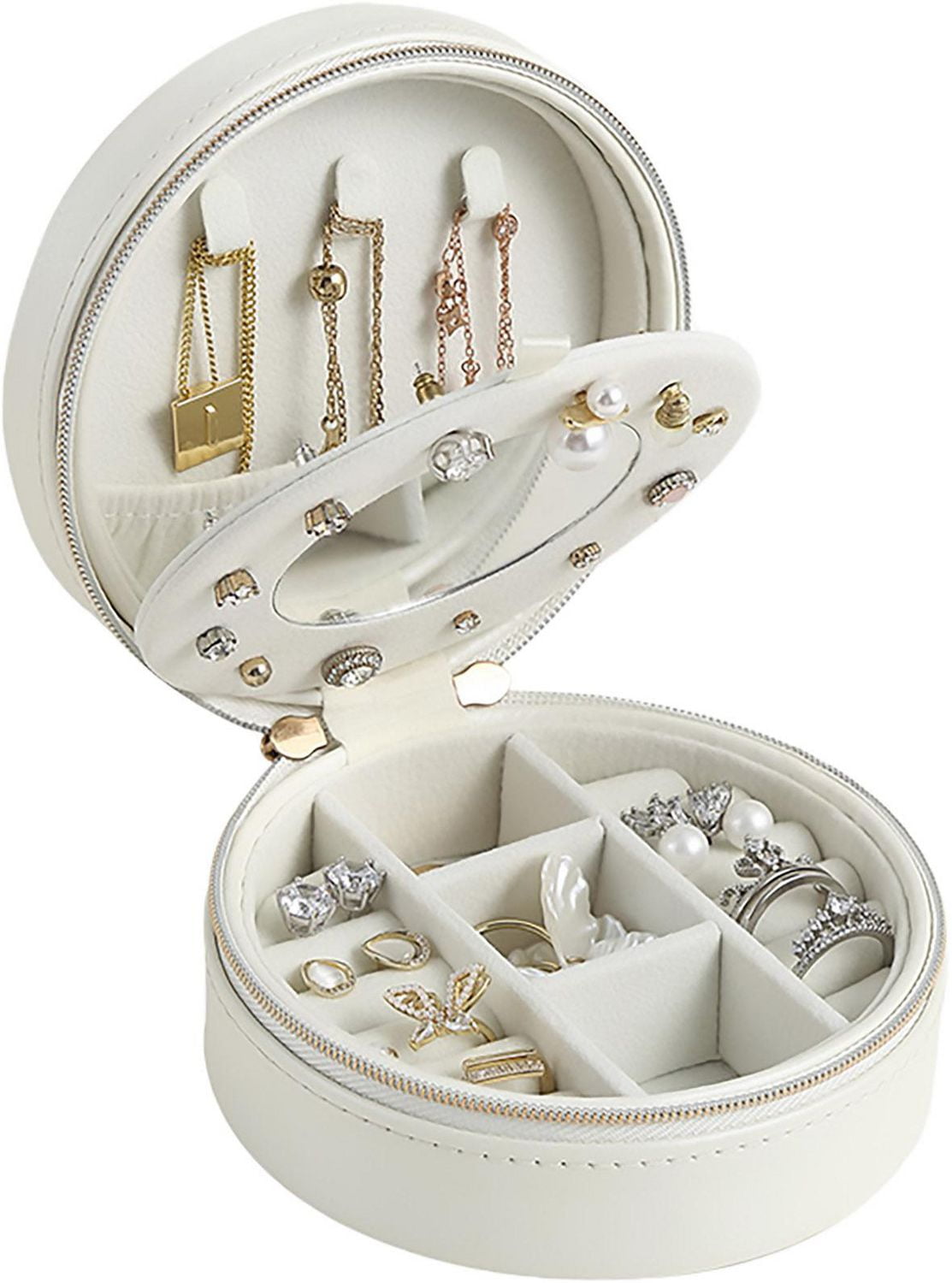 Click here for Small Portable Zipper Travel Jewelry Box One Size prices