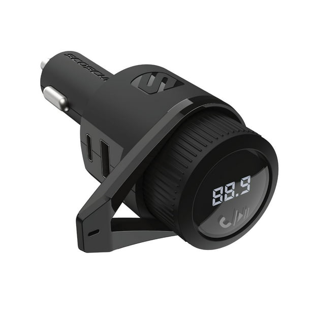 Scosche BTFM9-SP Bluetooth FM Transmitter Dual 12W USB-C & USB-A Ports ...