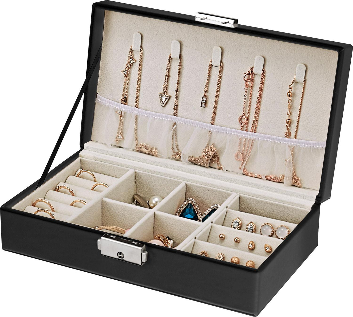 Click here for Rectangular Lock Closure Travel Jewelry Box prices
