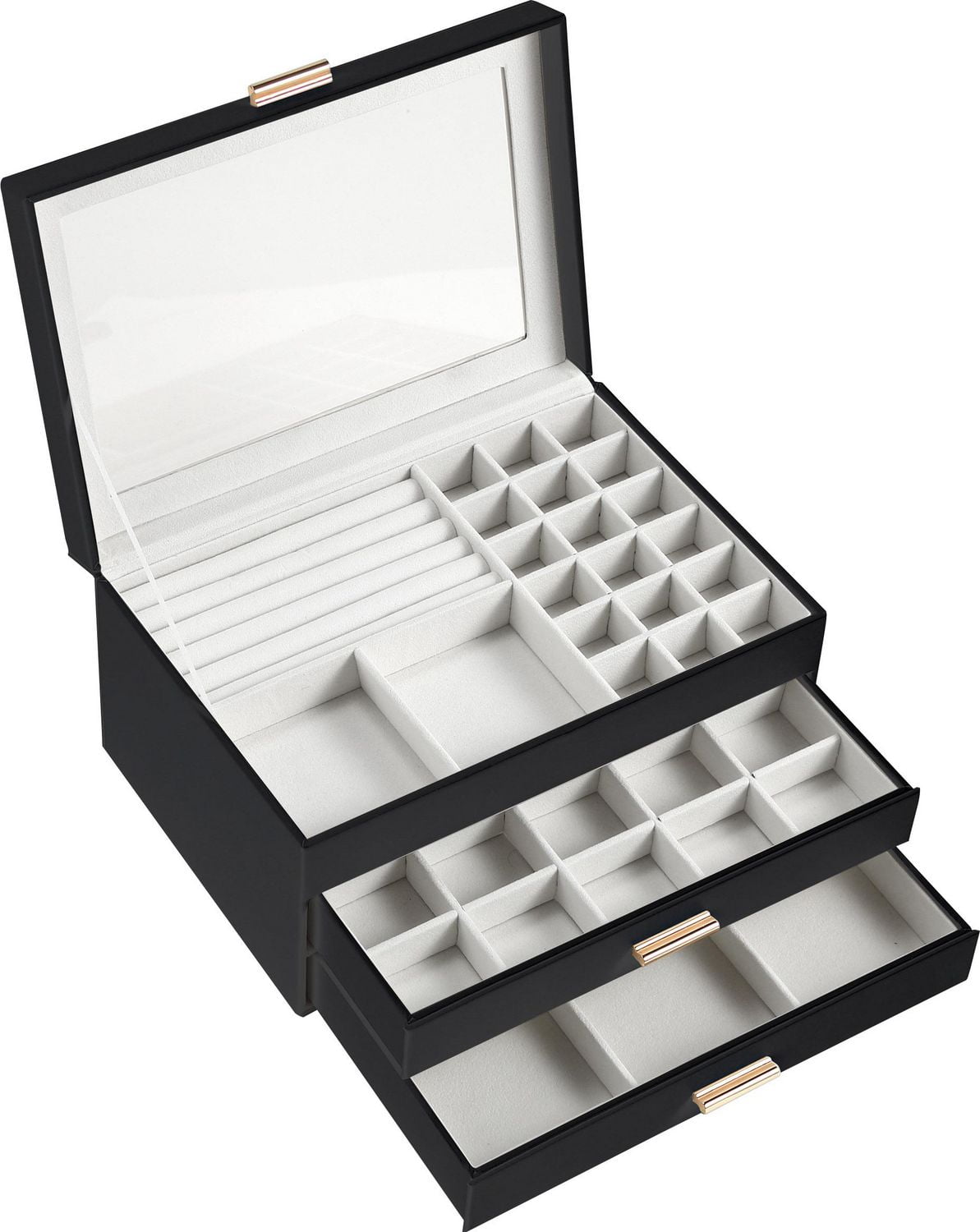 Click here for Pu Leather Triple Layer Dresser Jewelry Box prices