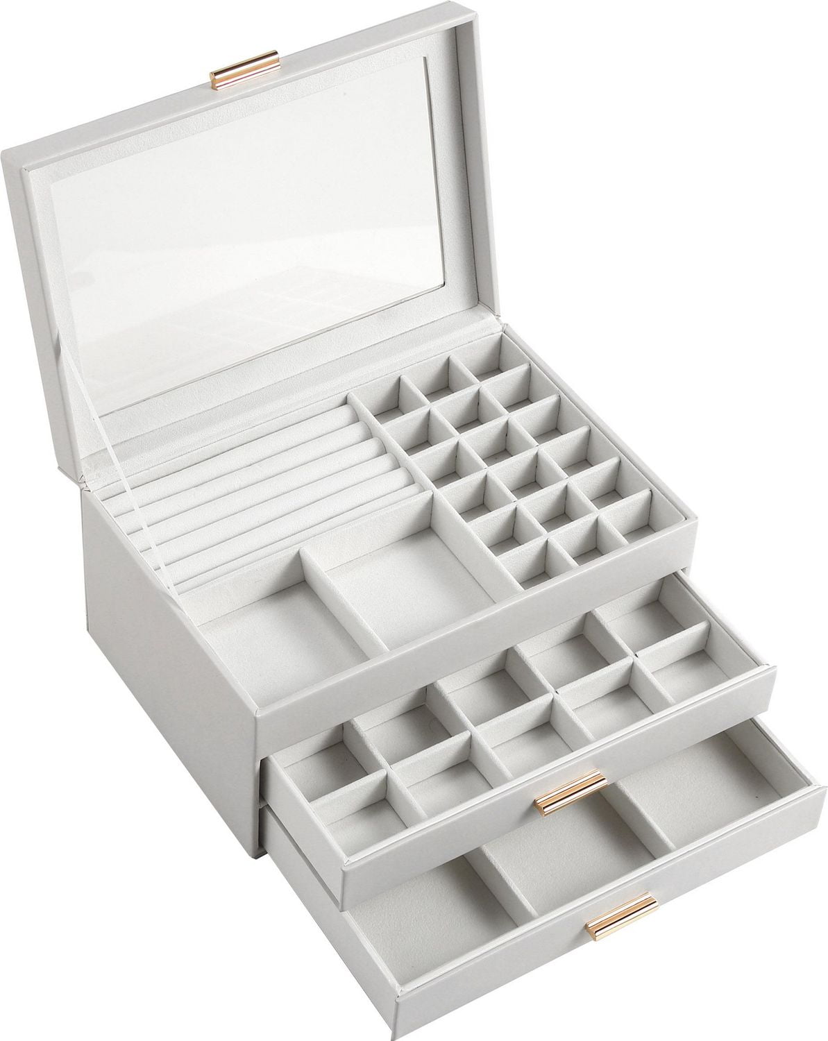 Click here for Pu Leather Triple Layer Dresser Jewelry Box prices