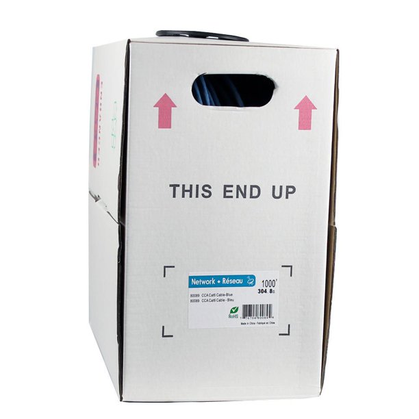 BlueDiamond CCA Solid Cat6 Cable Spool, 1000ft - BL - Walmart.ca