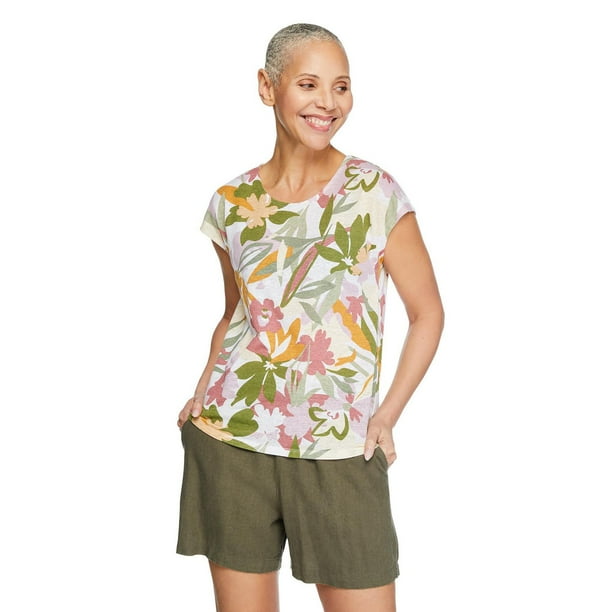 Iyla Women's Linen Tee, Sizes S-XXL - Walmart.ca