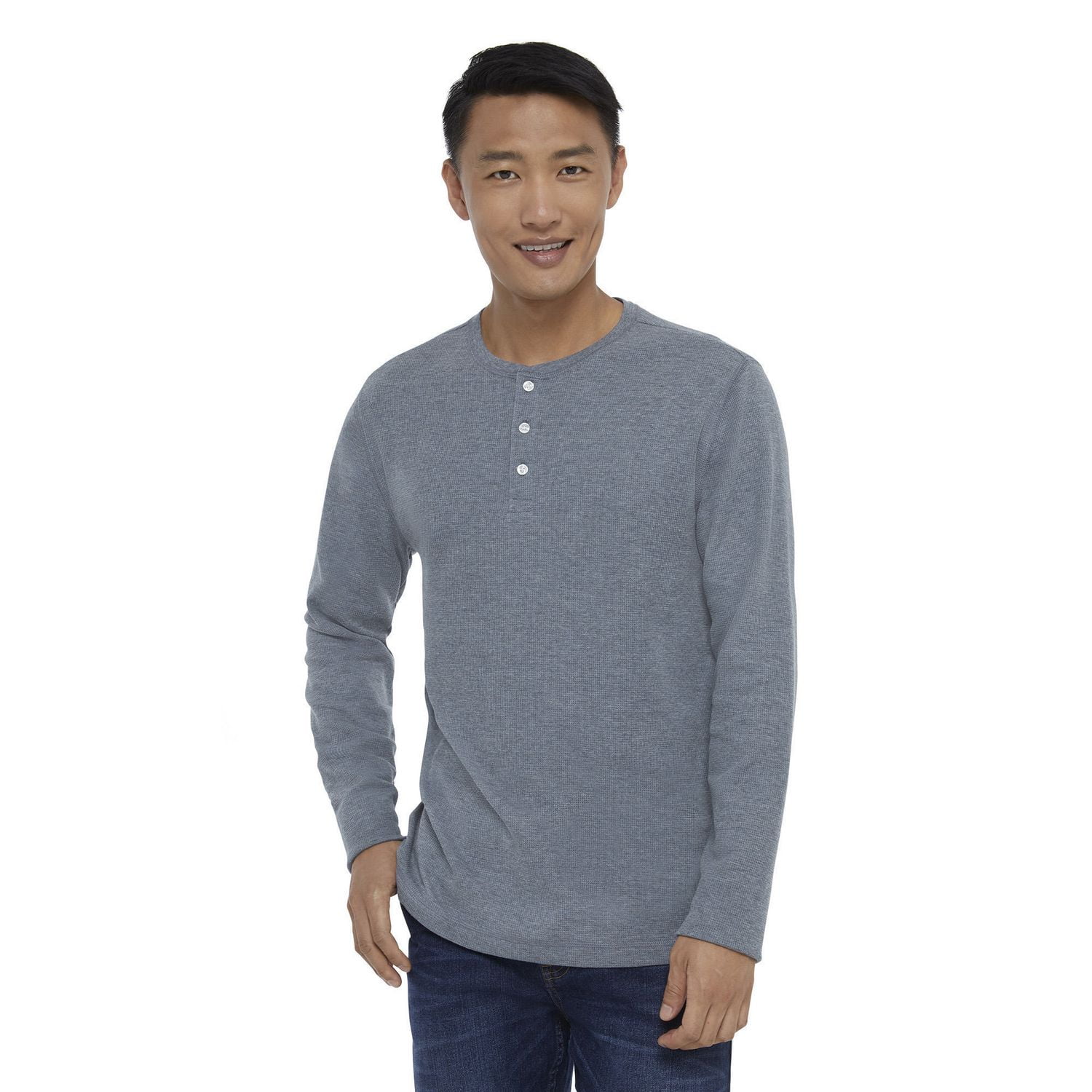 George Men's Waffle Henley | Walmart Canada