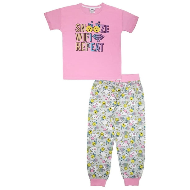 Pink Closet Emoji Girls' 2-Piece short Sleeve Pajama Set - Walmart.ca