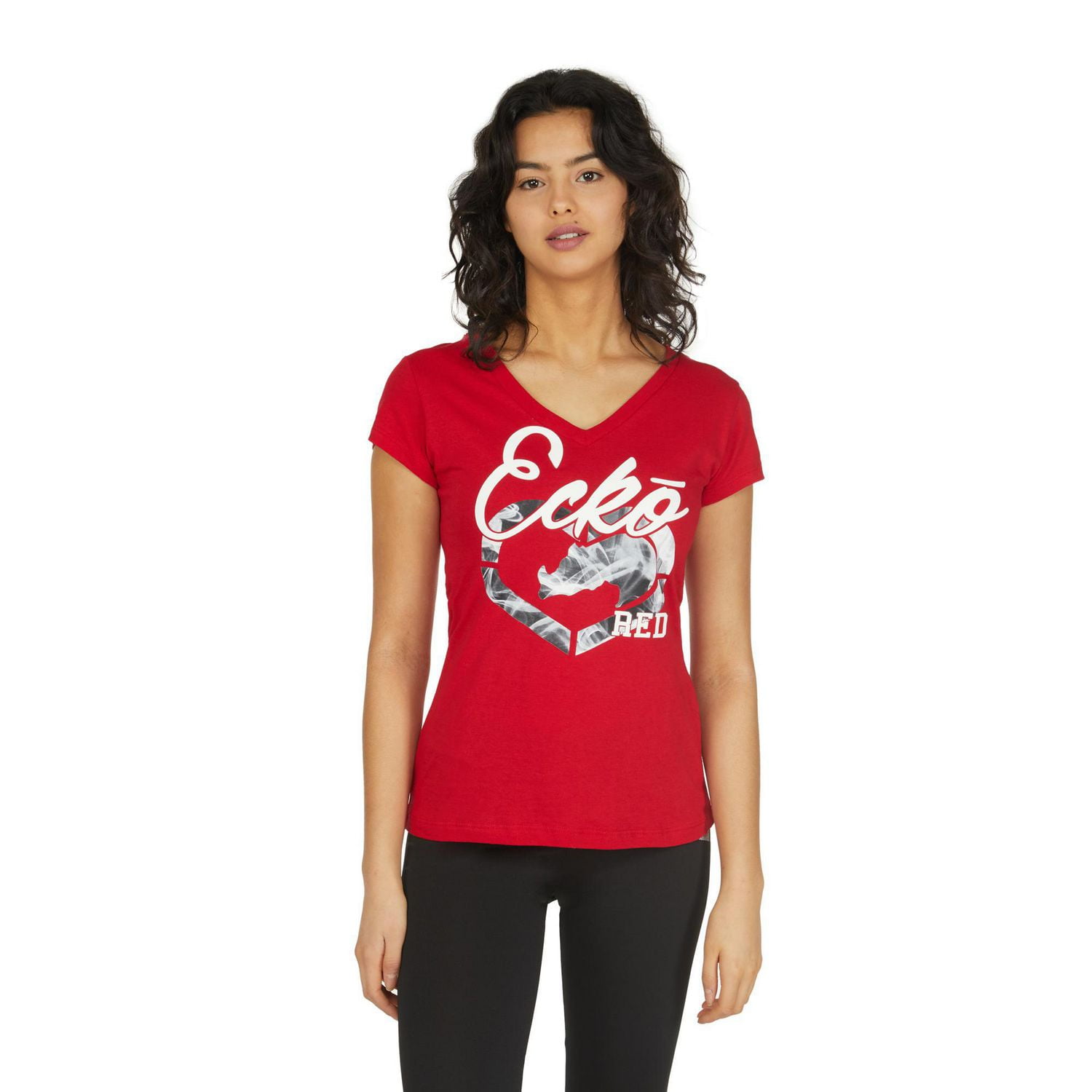 Ecko Red Women’s Short Sleeve T Shirt Heart V Neck Tee | Walmart Canada