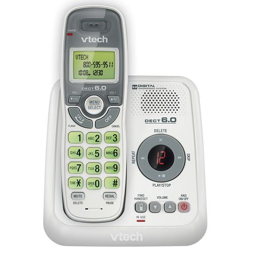 Vtech CS6124 White Cordless Answering System with Caller ID - Walmart.ca