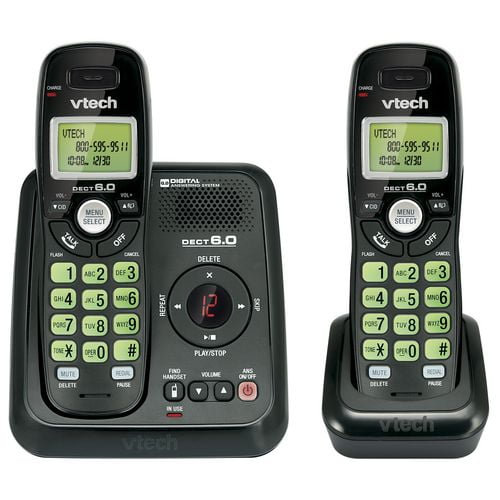 VTech CS6124-21 Two Handset Cordless Answering System with Caller ID ...