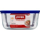 Pyrex® 4-Cup Round Glass Container with Blue Plastic Cover - Walmart.ca