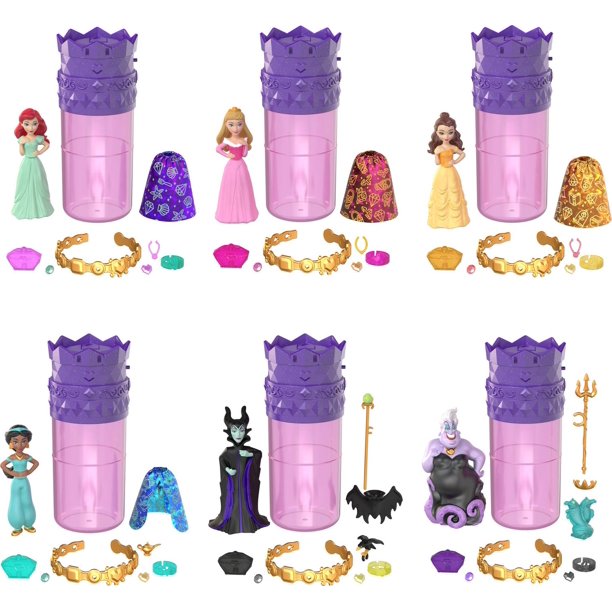 Disney Princess Royal Color Reveal Princess or Villain Small Doll with ...