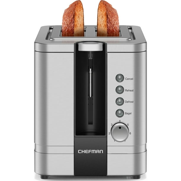 Chefman 2-Slice Toaster w/ Extra Wide Slots, 7 Shade Settings, Bagel ...