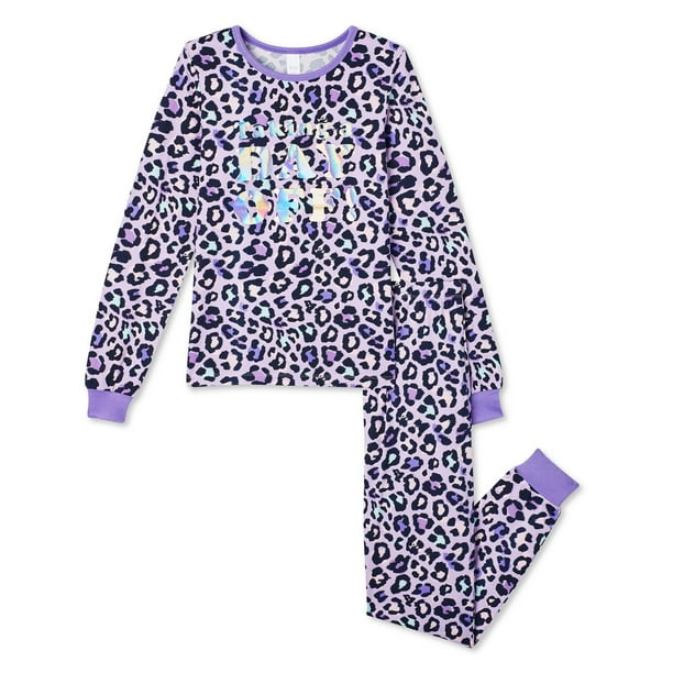 George Girls' Long Sleeve Tee and Pant Pajamas 2-Piece Set - Walmart.ca