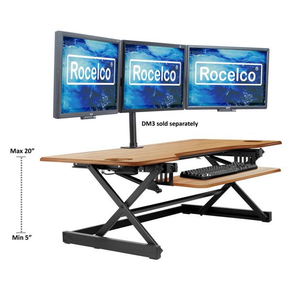 Rocelco 46" Large Height Adjustable Standing Desk Converter - Quick Sit ...