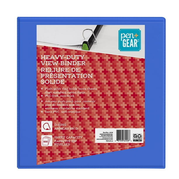 Pen + Gear Heavy-Duty View Binder, 3", push-open rings - Walmart.ca