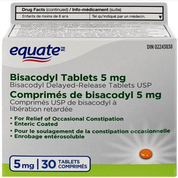 Equate Bisacodyl Tablets 5 mg, 30 Tablets - Walmart.ca