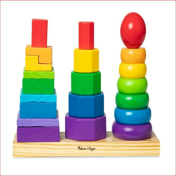 Melissa & Doug Geometric Stacker Toddler Toy, Geo Stacker - Walmart.ca